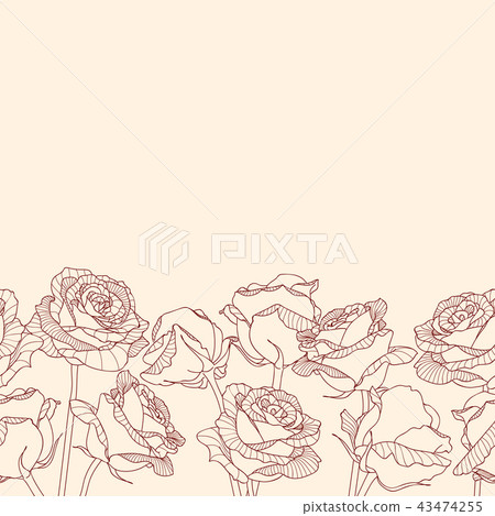 Seamless bottom border made of rose flowers - Stock Illustration ...