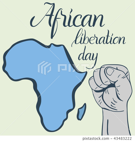 Inscription African liberation day, hands... - Stock Illustration ...