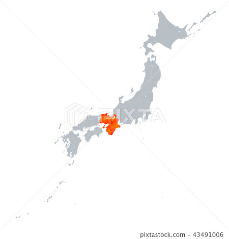 Kinki region and the Japanese archipelago - Stock Illustration ...