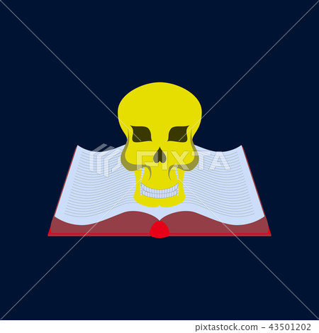 flat illustration on background of book skull - Stock Illustration ...