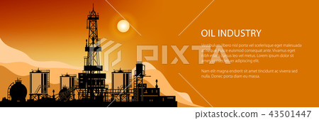 Silhouette Drilling Rigs Banner - Stock Illustration [43501447] - PIXTA
