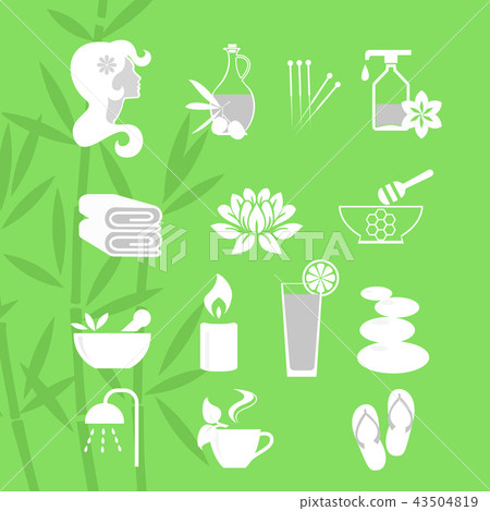 white Spa icons set. Graphic modern design. - Stock Illustration ...