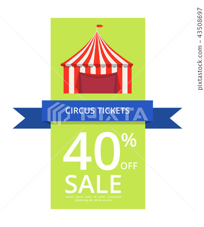 Circus Tickets 40 Off Sale Vector Illustration - Stock Illustration ...