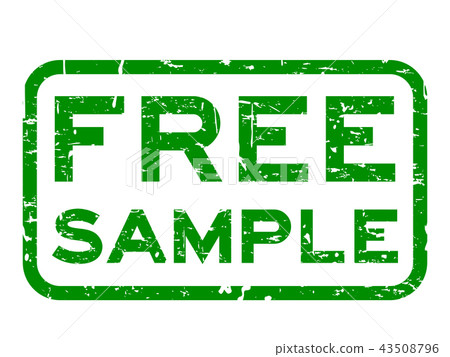 Grunge green free sample square rubber seal stamp - Stock Illustration ...