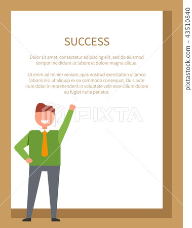 Success Poster with Text and Male Dressed Formally - Stock Illustration ...