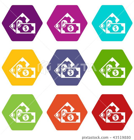 Bank note icons set 9 vector - Stock Illustration [43519880] - PIXTA