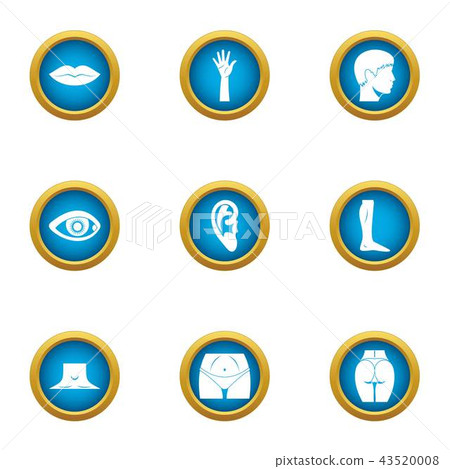 Beautiful skin icons set, flat style - Stock Illustration [43520008 ...