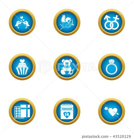 Wedding formality icons set, flat style - Stock Illustration [43520129 ...