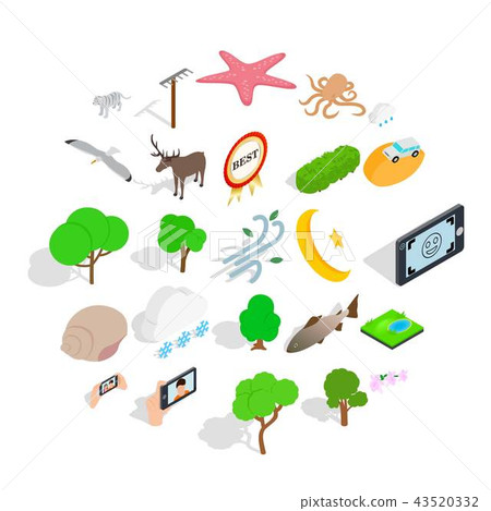 Sanctuary icons set, isometric style - Stock Illustration [43520332 ...