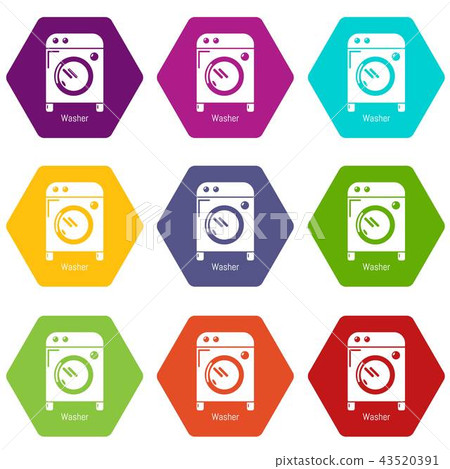 Washer icons set 9 vector - Stock Illustration [43520391] - PIXTA