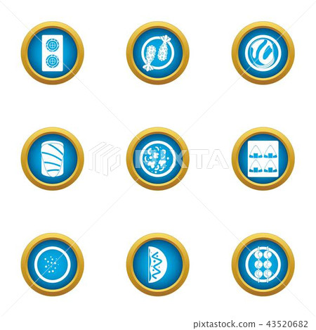 Grub icons set, flat style - Stock Illustration [43520682] - PIXTA