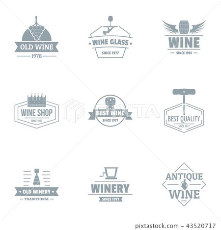 Wine cellar logo set, simple style - Stock Illustration [43520717] - PIXTA
