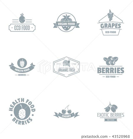 Clean food logo set, simple style - Stock Illustration [43520968] - PIXTA