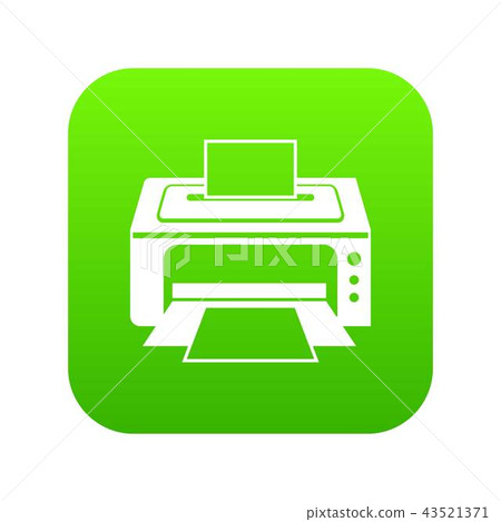 Printer icon digital green - Stock Illustration [43521371] - PIXTA
