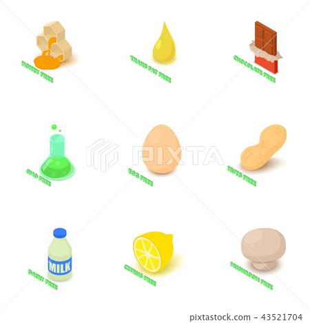 Intolerant icons set, isometric style - Stock Illustration [43521704 ...