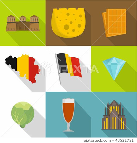 German border icons set, flat style - Stock Illustration [43521751] - PIXTA
