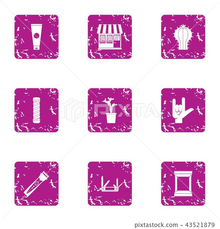 Retribution icons set, grunge style - Stock Illustration [43521879] - PIXTA