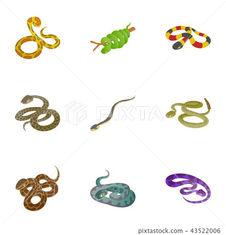 Creeping icons set, cartoon style - Stock Illustration [43522006] - PIXTA