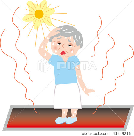 Senior heat stroke severe heat extreme heat - Stock Illustration ...