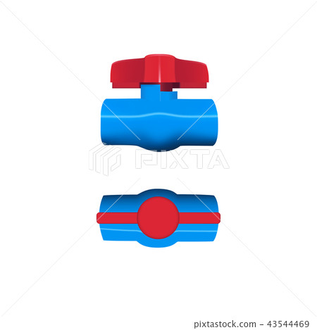 3D PVC Ball Valve isolated on white background. - Stock Illustration ...