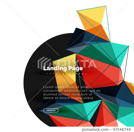 Vector 3d triangle abstract background,...-插圖素材 [43546744] - PIXTA圖庫