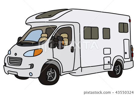 The hand drawing of a caravan - Stock Illustration [43550324] - PIXTA