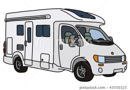 The hand drawing of a caravan - Stock Illustration [43550325] - PIXTA
