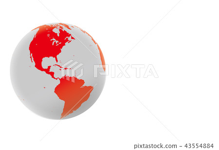 Earth America Gray Red - Stock Illustration [43554884] - PIXTA