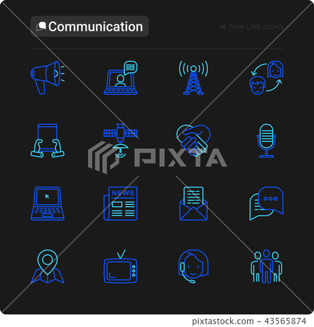 Communication thin line icons set - Stock Illustration [43565874] - PIXTA