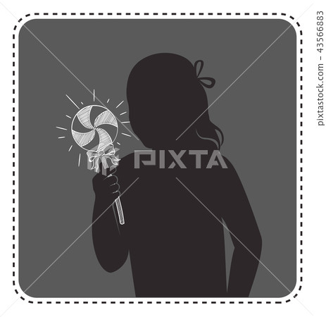 silhouette avatar girl with candy - Stock Illustration [43566883] - PIXTA