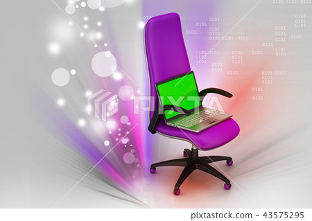 notebook on the chair. Isolated o the background. - Stock Illustration ...