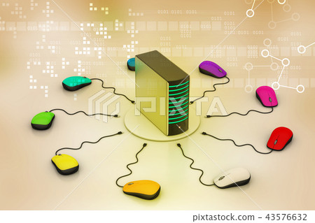 computer mouse connected Server - Stock Illustration [43576632] - PIXTA