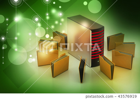 Server with file folder - Stock Illustration [43576919] - PIXTA