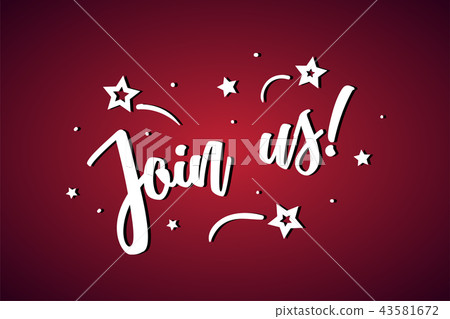 Join us lettering card, banner. Beautiful... - Stock Illustration ...