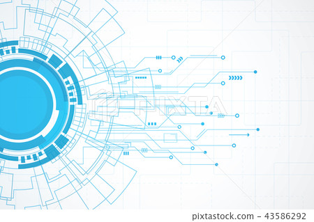 Technology , Circle digital , blue circuit board - Stock Illustration ...