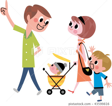 Young family to go out - Stock Illustration [43599816] - PIXTA