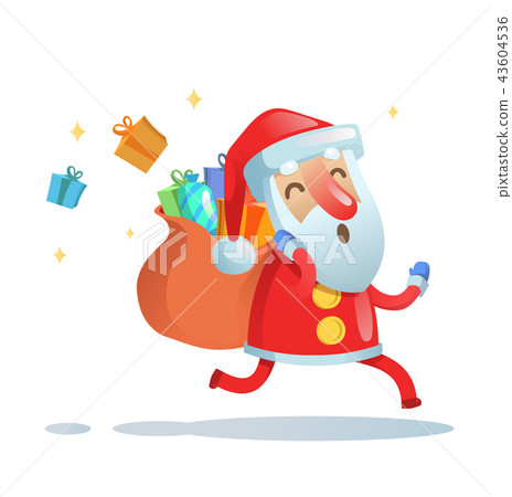 Santa Claus on the run to deliver christmas... - Stock Illustration ...