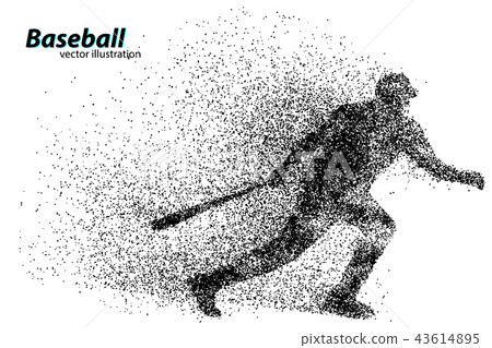 silhouette of a baseball player from particle. - Stock Illustration ...