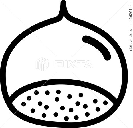 Chestnut chestnut autumn black and white line... - Stock Illustration ...