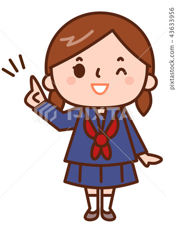 Student girl pointing at you - Stock Illustration [43633956] - PIXTA