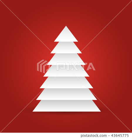 Christmas tree of white layered triangles on... - Stock Illustration ...