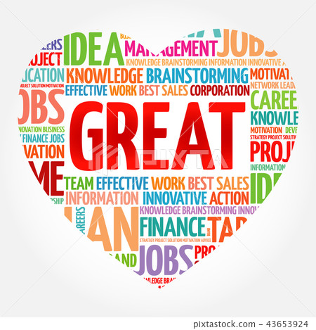 GREAT heart word cloud collage - Stock Illustration [43653924] - PIXTA