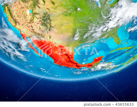 Mexico on globe from space - Stock Illustration [43655633] - PIXTA