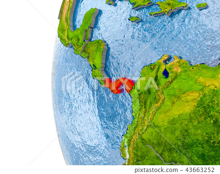 Map of Panama on model of globe - Stock Illustration [43663252] - PIXTA