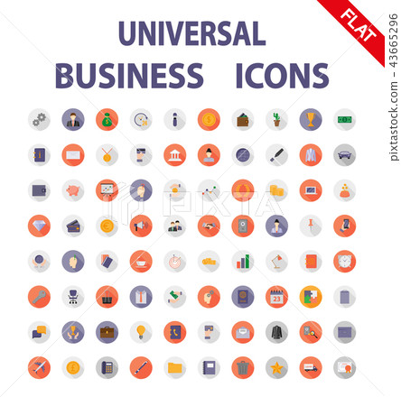 Business. Universal Icons. Vector. Flat. - Stock Illustration [43665296 ...