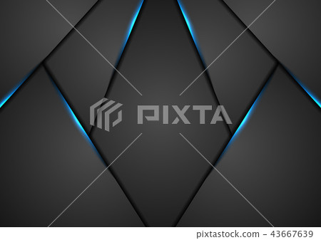 Black abstract tech background with blue light - Stock Illustration ...