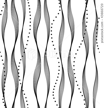 The geometric pattern with wavy lines, points. - Stock Illustration ...