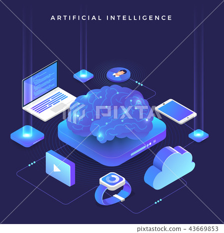 Isometric Artificial Intelligence - Stock Illustration [43669853] - PIXTA