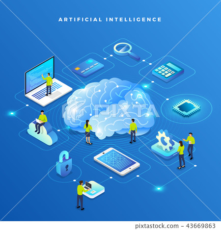 Isometric Artificial Intelligence - Stock Illustration [43669863] - PIXTA