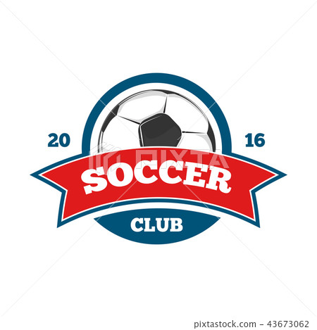 Round vector soccer logo template isolated white - Stock Illustration ...